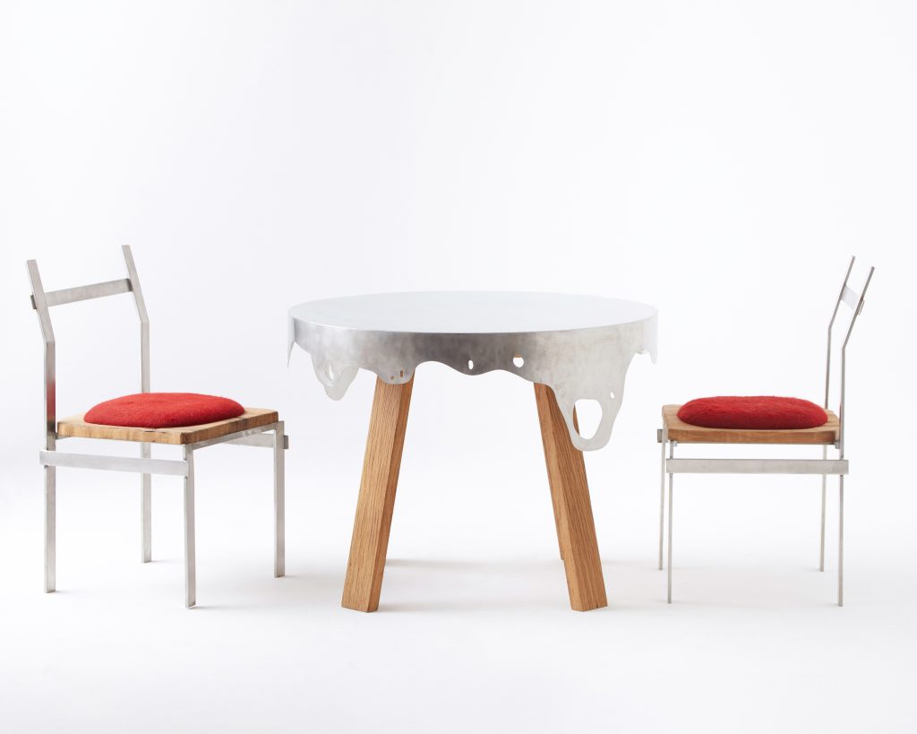 Dough Supra Table – Oak wood / Stainless Steel by Around the Studio ...