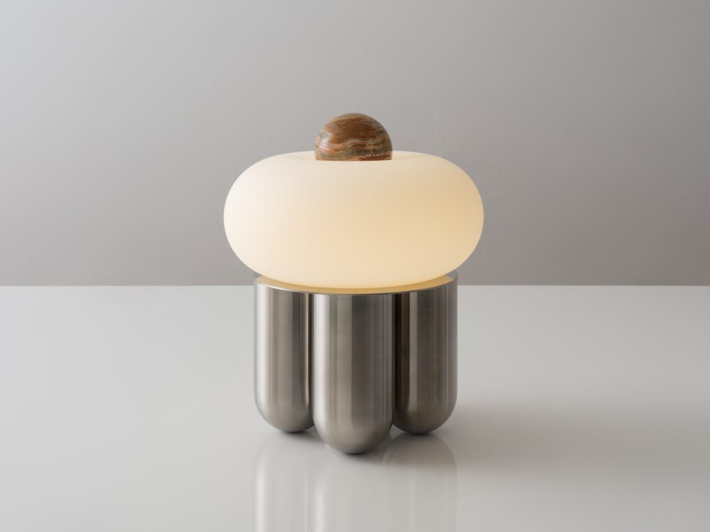 Capsula 02 – Stainless Steel & Onyx Lamp by Noiro Studio | ADORNO DESIGN
